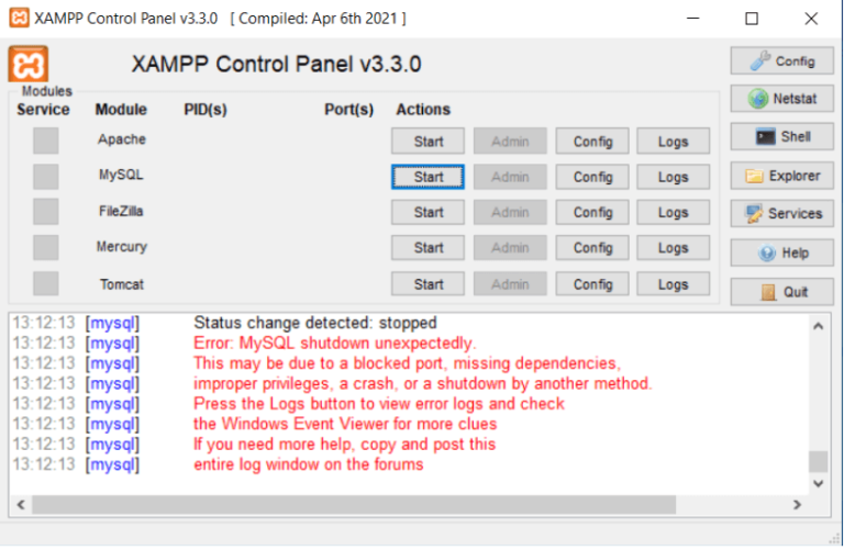 Cara Selamatkan Database Apabila XAMPP Error: MySQL shutdown